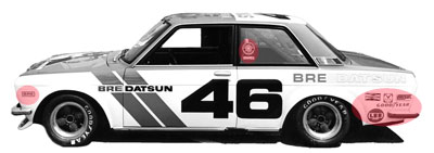 BRE: BRE 510 Decals: Sponsors, series and BRE logo